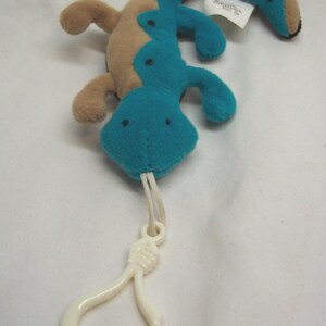 Vintage TURQUOISE Tan & Black GECKO LIZARD 9" Bean Bag Stuffed Animal ...