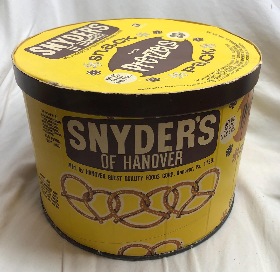 Antique SNYDER'S OF HANOVER Pretzels Paper Cardboard Container With ...