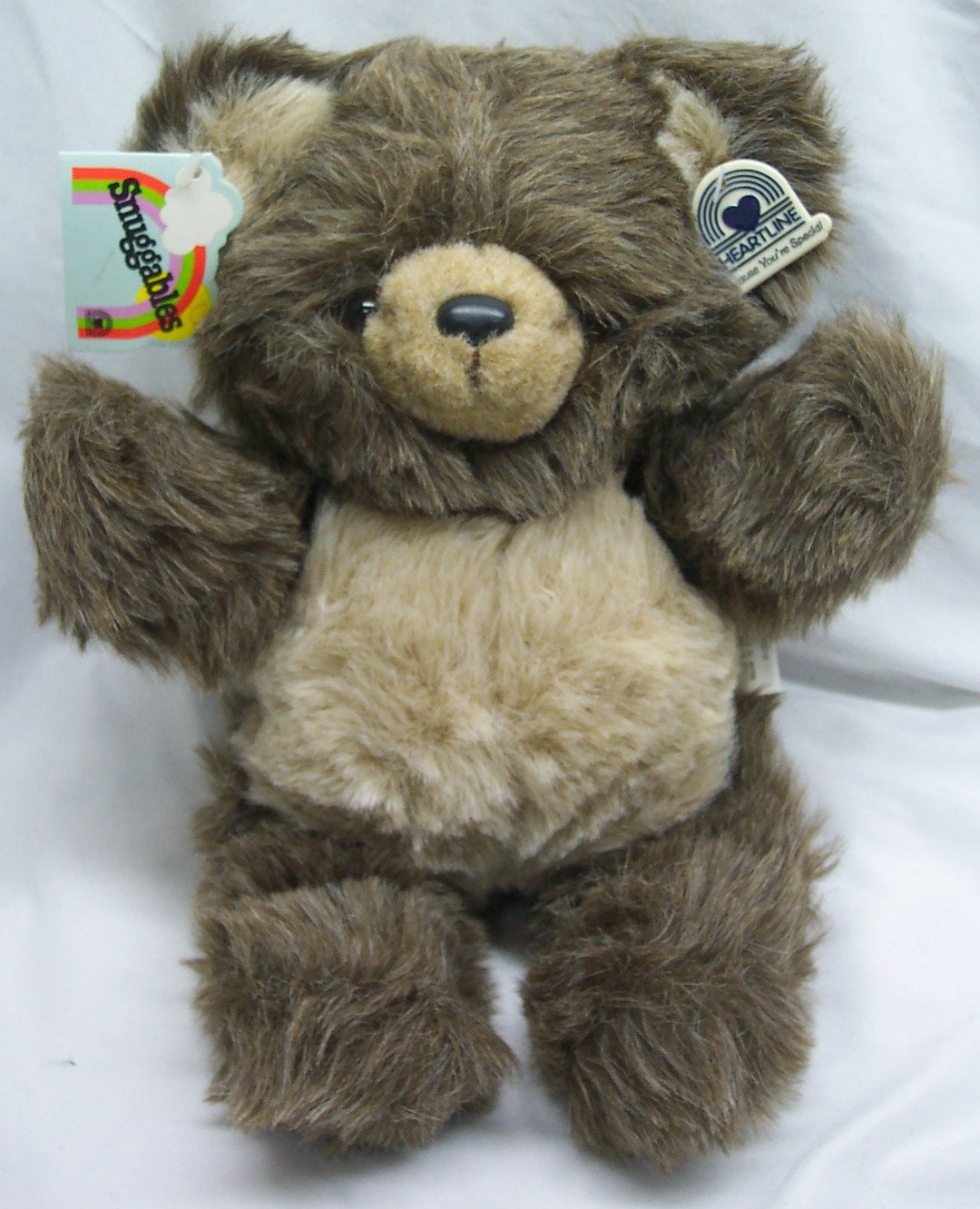 Vintage Heartline SNUGGABLES TERRY Teddy Bear 12" Plush Stuffed Animal ...