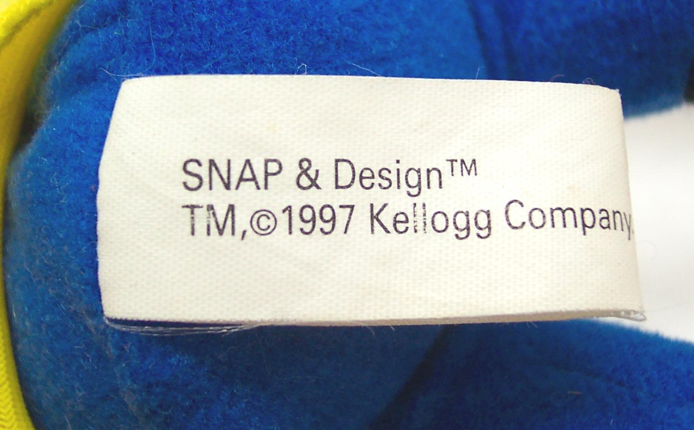 Vintage 1997 Kellogg's Rice Krispies SNAP MASCOT CHARACTER 6" Plush ...