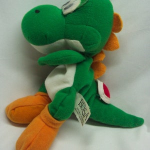 Vintage BD&A Nintendo Super Mario Bros N64 YOSHI 7 Bean Bag Stuffed ...