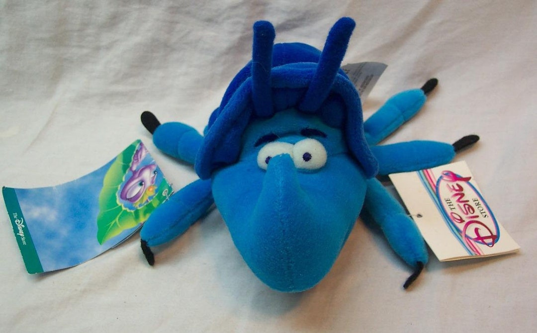 Vintage Walt Disney Store Bug's Life BLUE DIM BEETLE 7" Bean Bag ...