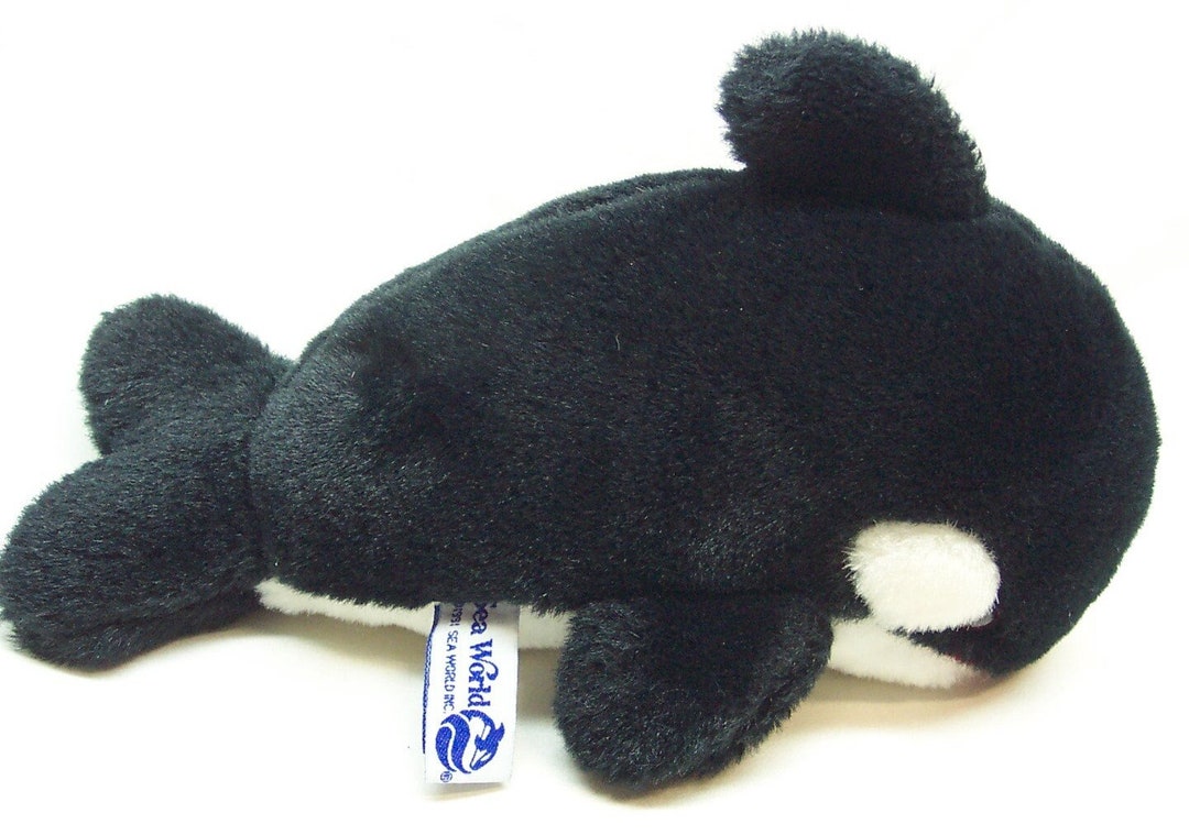 Vintage 1991 Sea World SHAMU the Killer Whale ORCA 9" Plush Stuffed ...
