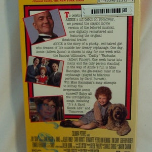 Vintage Original ANNIE the MOVIE Video Digitally Remastered Vhs Video ...