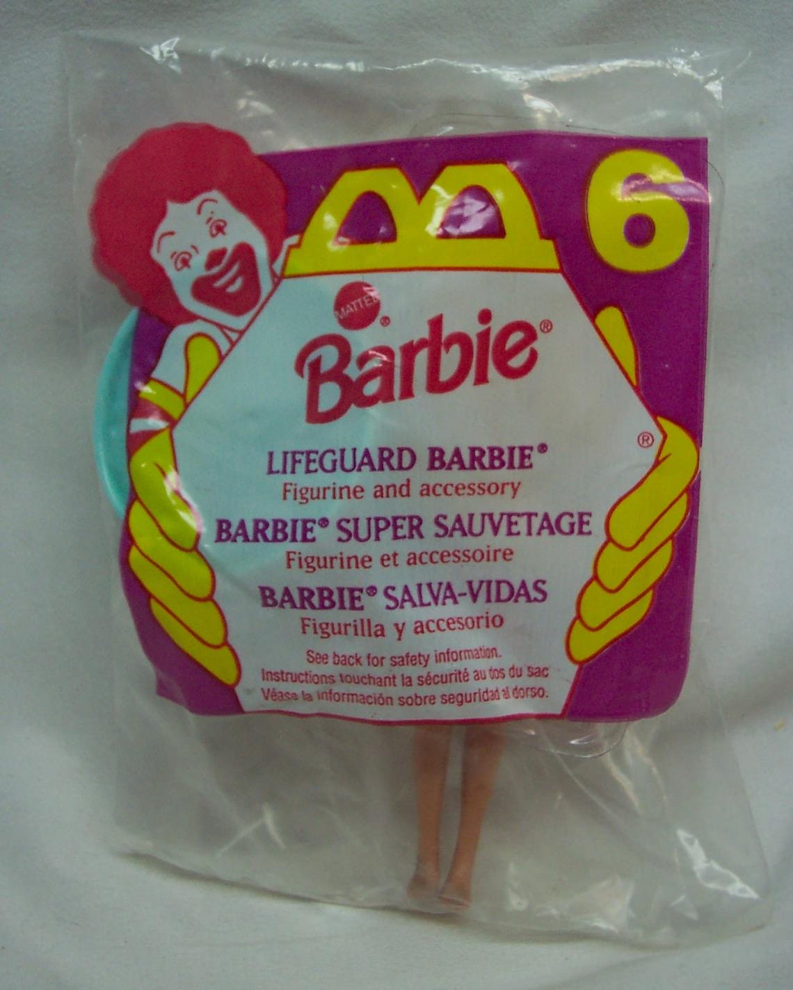 Vintage 1994 Mattel LIFEGUARD BARBIE Action Figure Toy Mcdonald's NEW ...