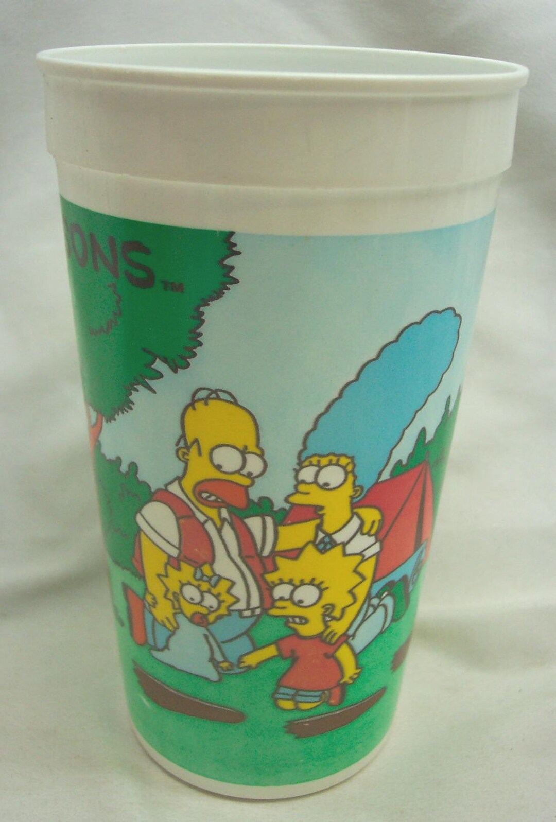 Vintage 1990 THE SIMPSONS Camping Plastic Collector's Cup Burger King ...