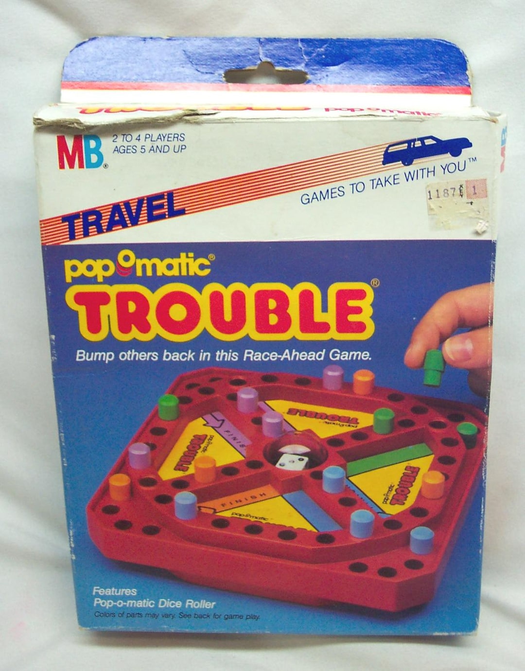 Vintage 1986 Popomatic TROUBLE Travel Game COMPLETE 1980's Milton ...