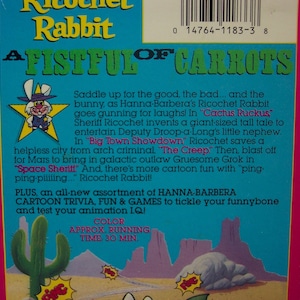 Vintage Hanna-barbera RICOCHET RABBIT A Fistful of Carrots VHS Video ...