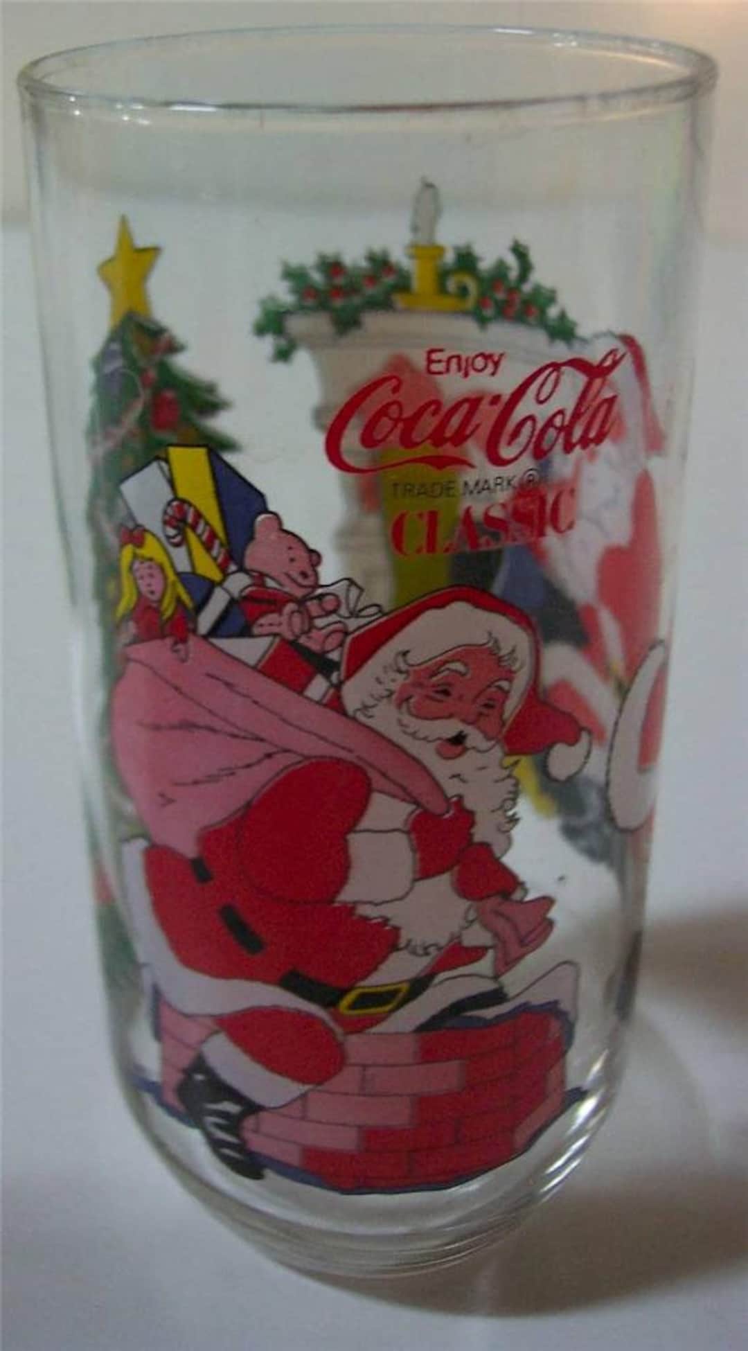 Vintage Coca-cola Coke SANTA CLAUS CHRISTMAS 6" Collector's Glass Cup ...