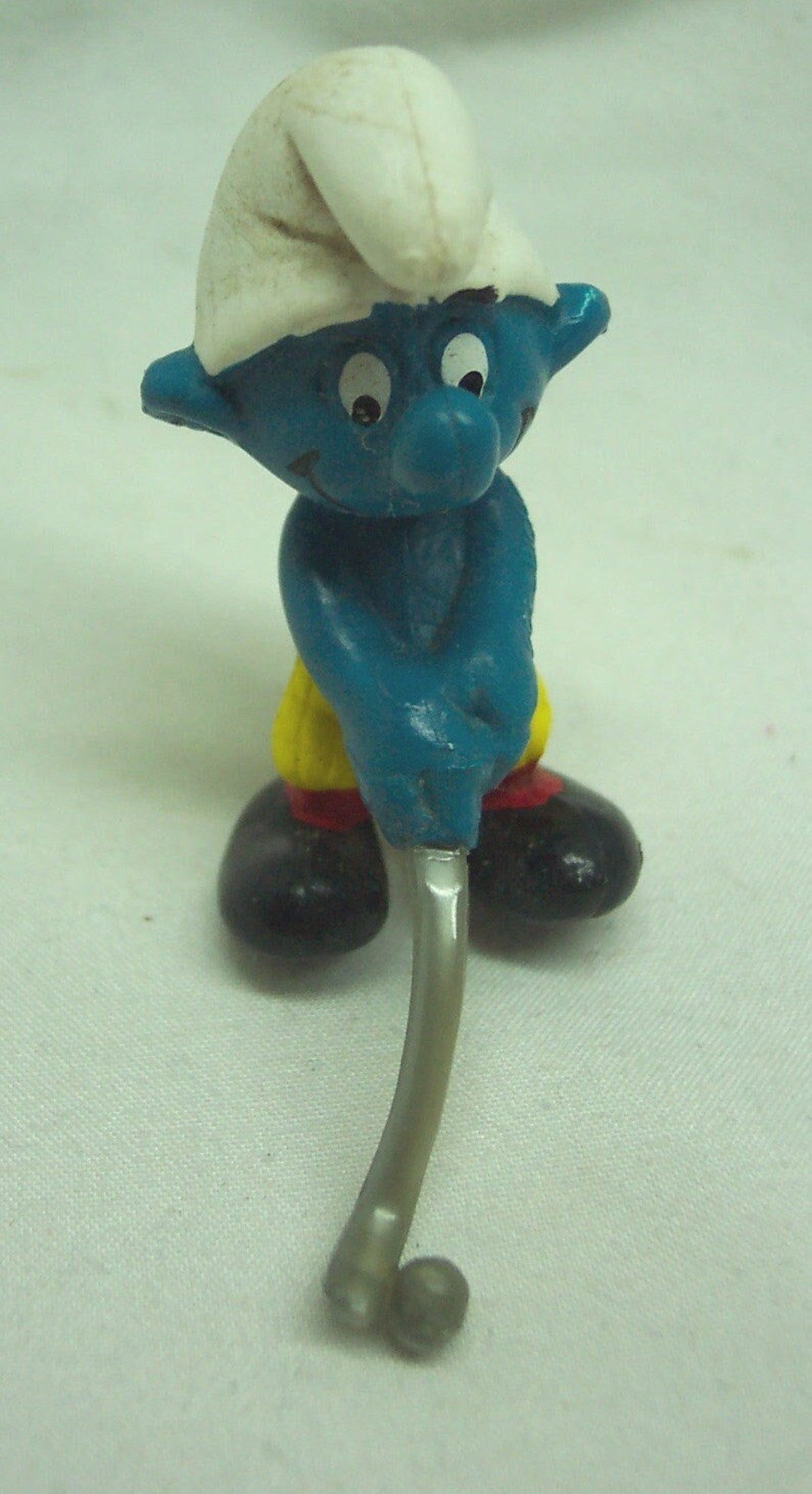 Vintage 1979 Schleich the Smurfs Smurf Playing Golf Golfer 2" PVC Toy ...