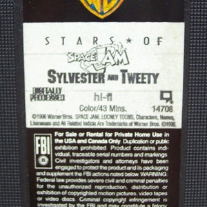 Vintage Wb Stars of SPACE JAM Sylvester Tweety VHS Video 1996 90's Looney Tunes Cartoon - Etsy