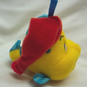 Vintage the Little Mermaid FLOUNDER FISH 4" Plush Stuffed Christmas ...