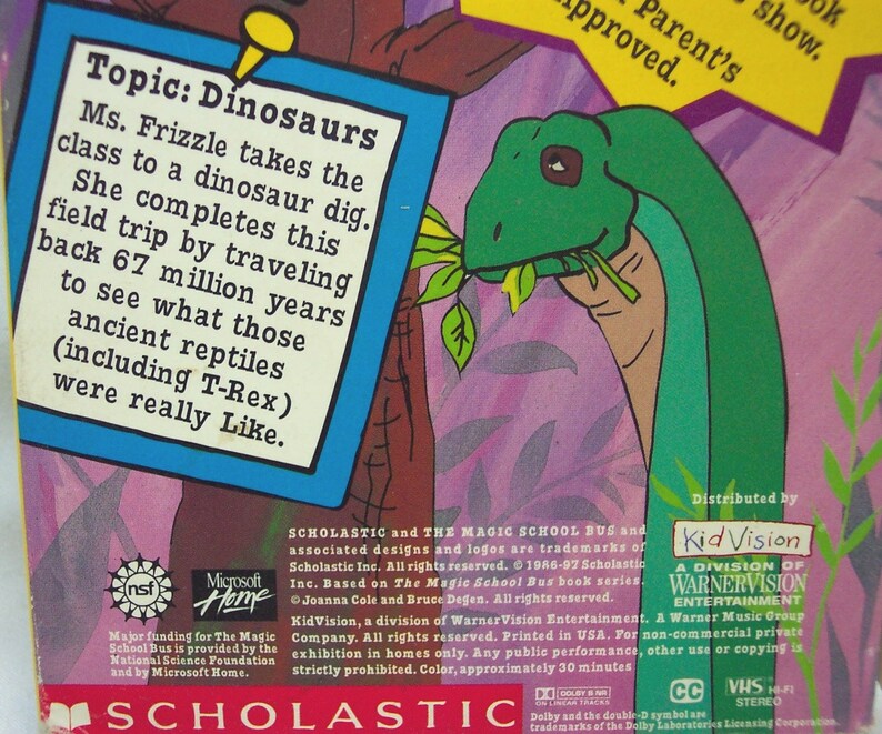 Vintage Scholastic's the Magic School Bus THE BUSASAURUS Dinosaur Vhs ...