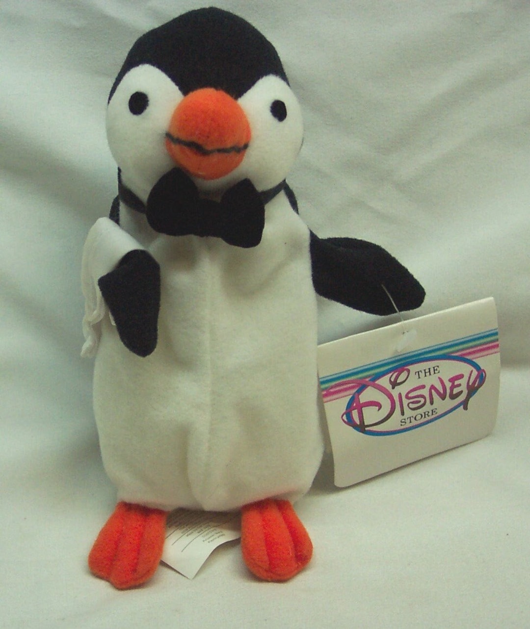 Vintage Walt Disney Store 1990's PENGUIN WAITER 7" Plush Stuffed Animal ...