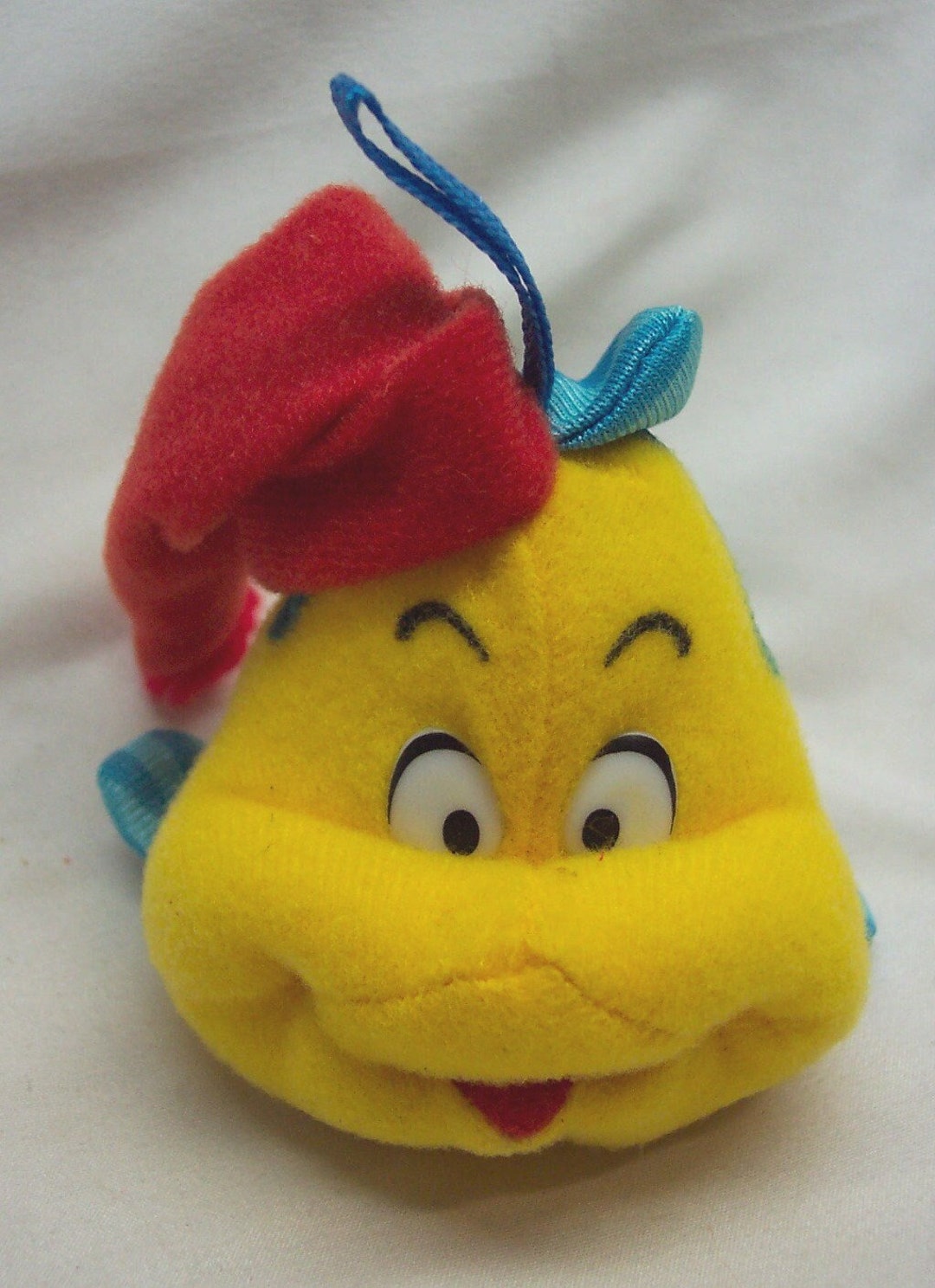 Vintage the Little Mermaid FLOUNDER FISH 4" Plush Stuffed Christmas ...