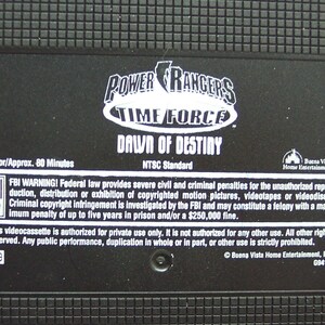 Vintage Mighty Morphin POWER RANGERS Time Force Dawn of Destiny Vhs ...