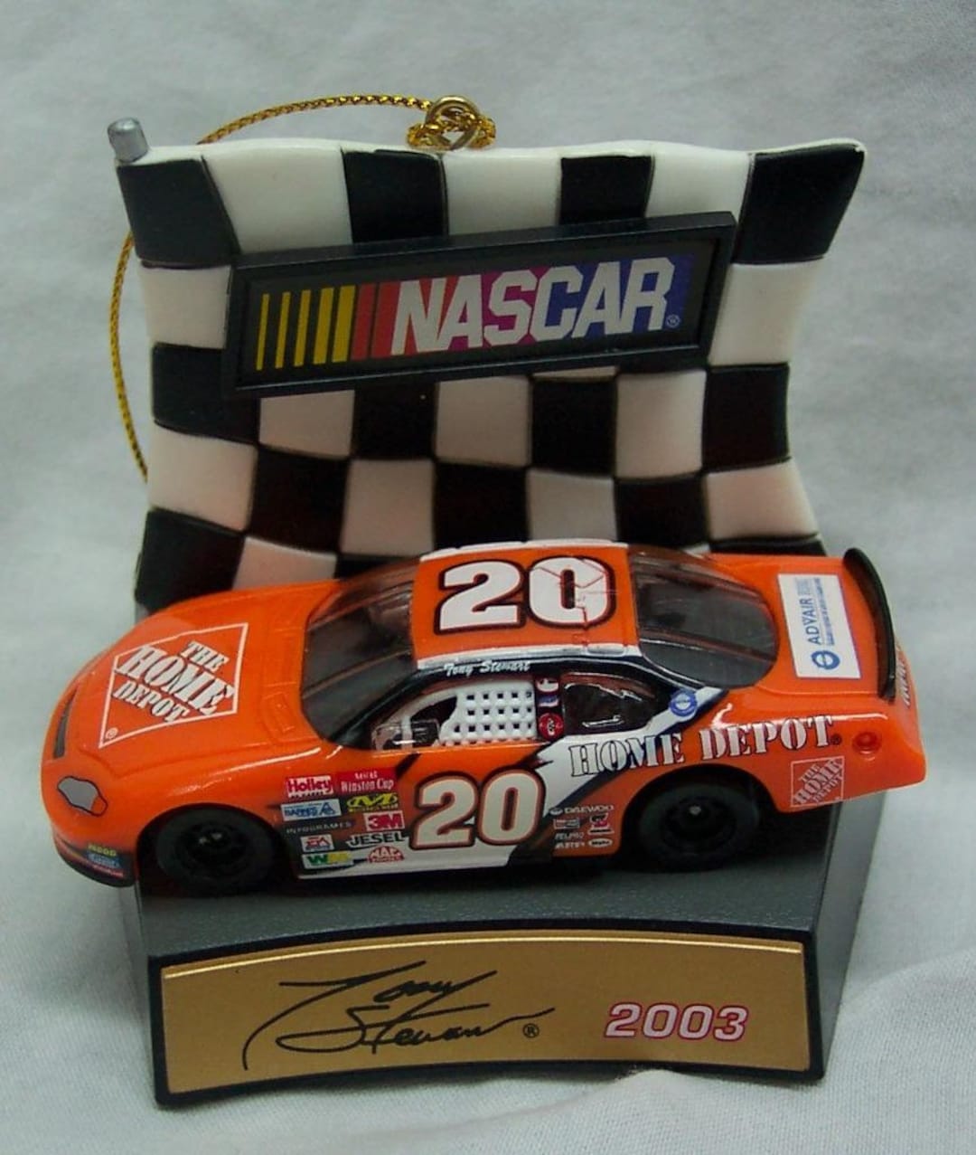 Vintage TONY STEWART Nascar #20 Race Car Racing 3" Holiday Plastic ...