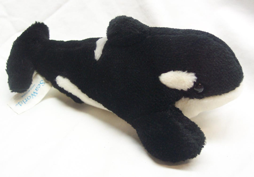 Vintage Sea World SHAMU KILLER WHALE Orca 9" Plush Stuffed Animal Toy ...