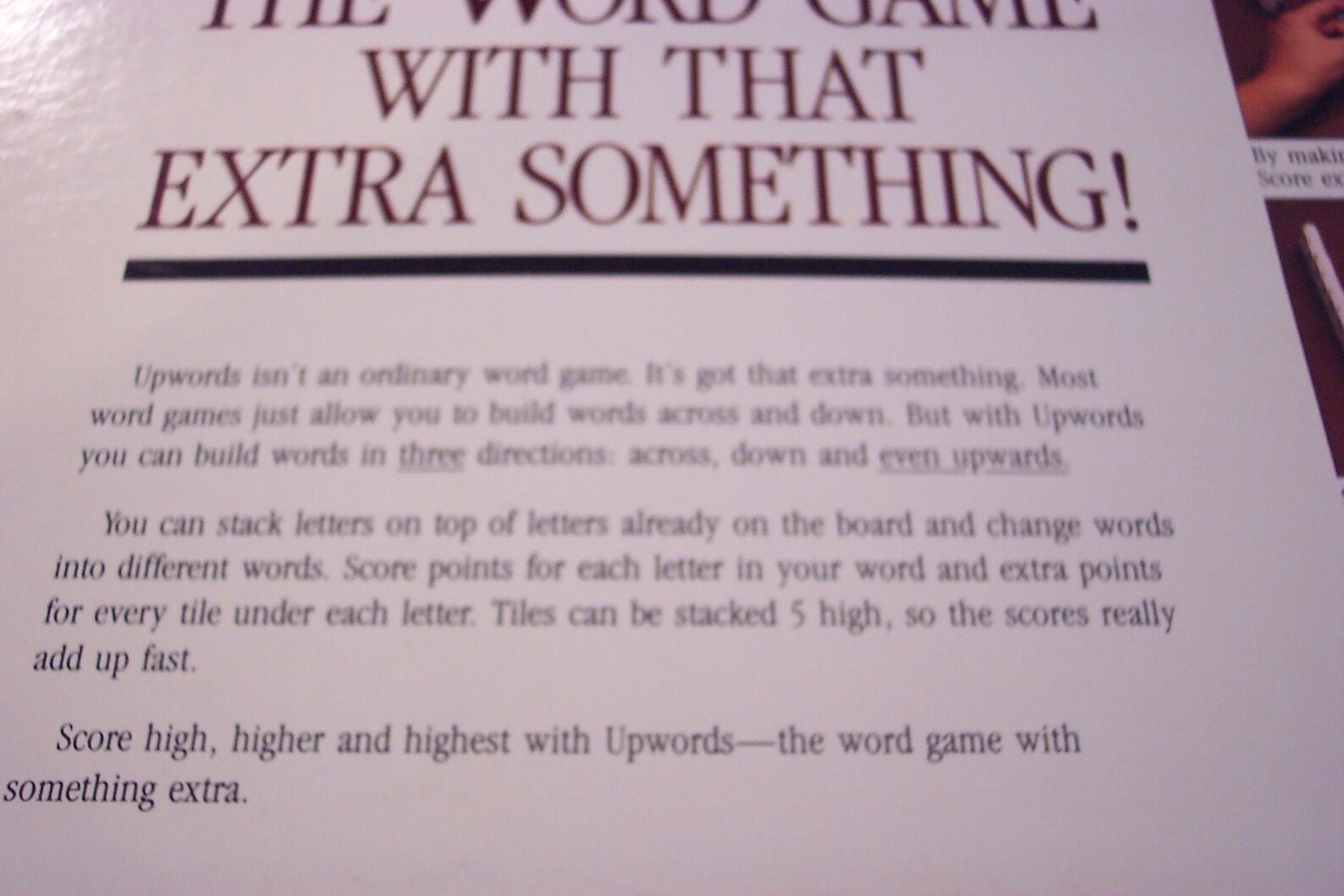 Vintage 1988 Milton Bradley UPWORDS Stacking Crossword Word 3 ...