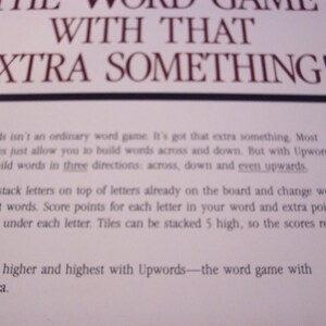 Vintage 1988 Milton Bradley UPWORDS Stacking Crossword Word 3 ...