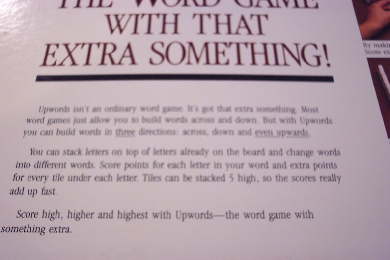 Vintage 1988 Milton Bradley UPWORDS Stacking Crossword Word 3 ...