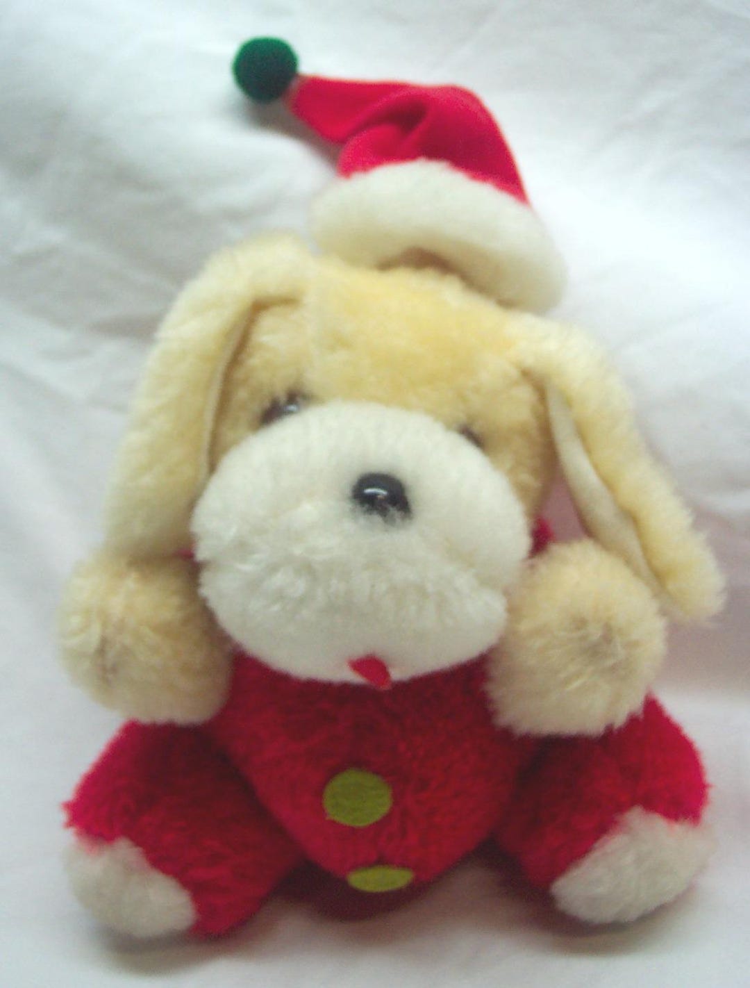 Vintage 1980 Dan Dee CHRISTMAS PUPPY DOG in Santa Claus Hat Suit 5 ...