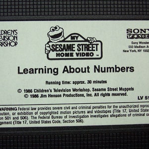 Vintage Sesame Street Sesame Street LEARNING ABOUT NUMBERS Vhs Video ...