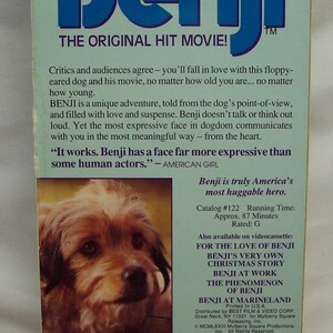 Vintage 1973 BENJI the Dog the Original Movie VHS Video 1970's - Etsy