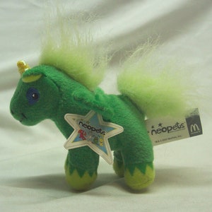 Vintage 2004 Neopets GREEN UNI Neopet 4" Plush Stuffed Animal Toy ...