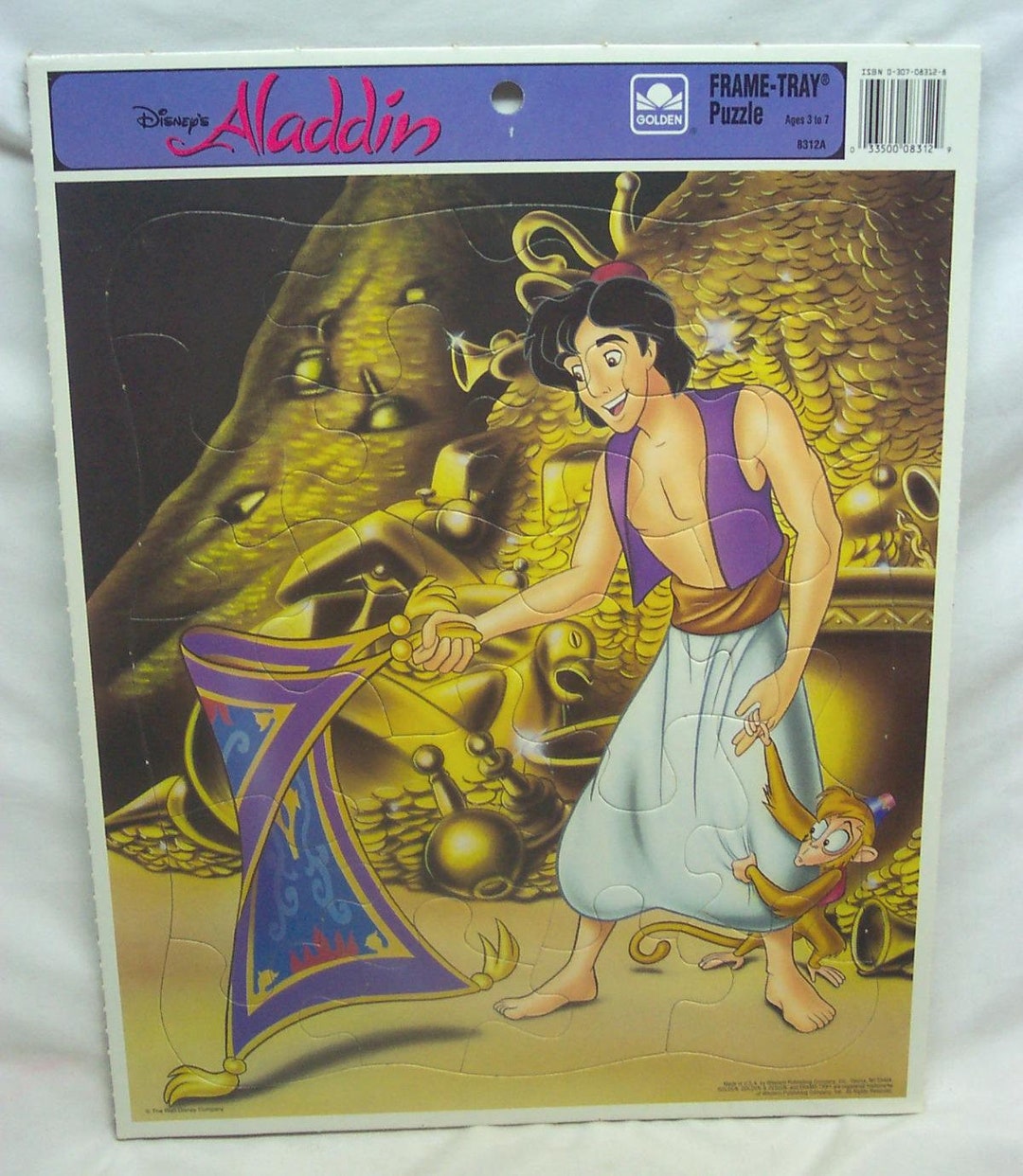 Vintage 1990's Golden Walt Disney ALADDIN 20 Piece Frame Tray Puzzle 11 ...