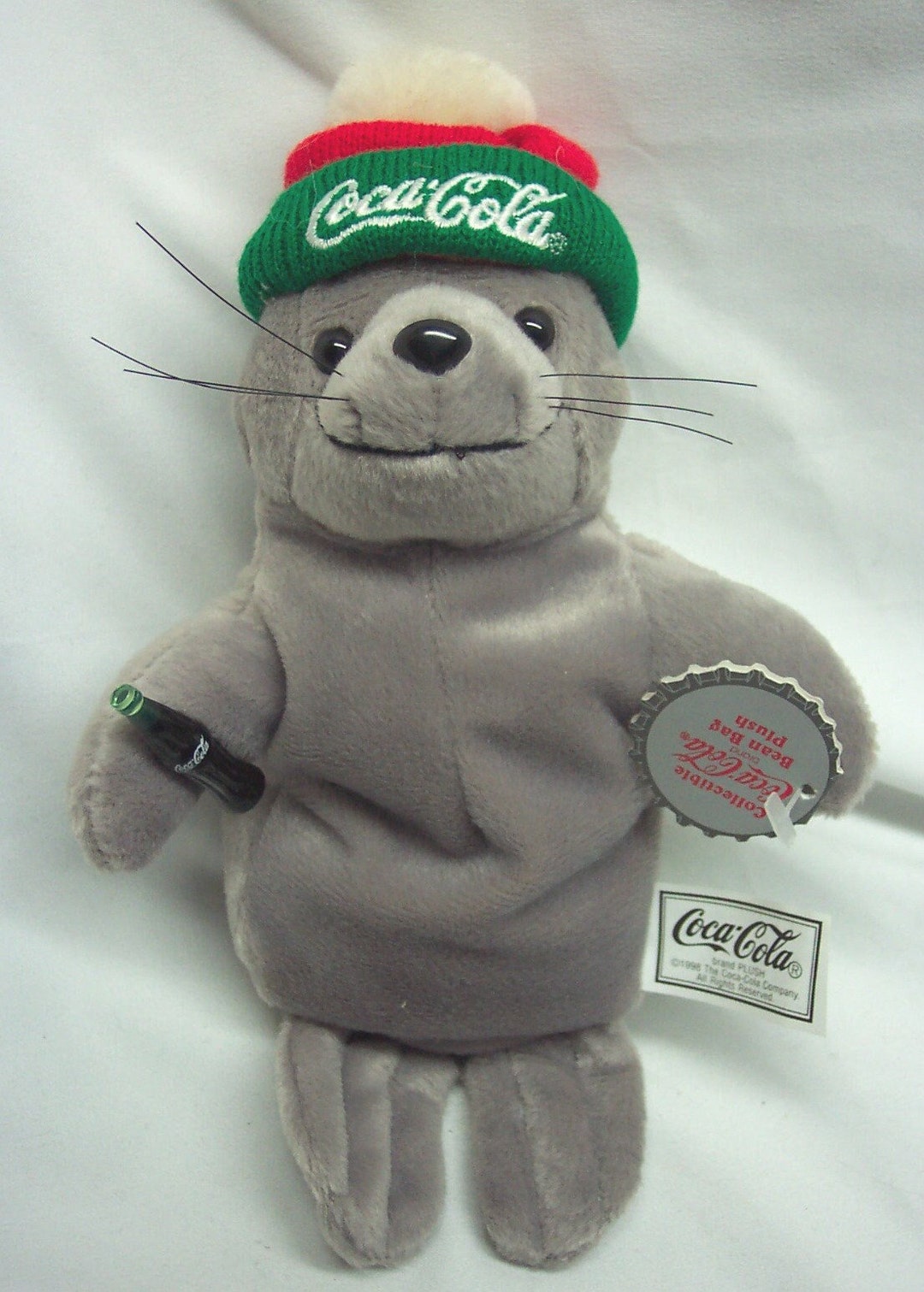 Vintage 1998 Coca-cola COKE Cute SEAL With Scarf 9" Bean Bag Stuffed ...