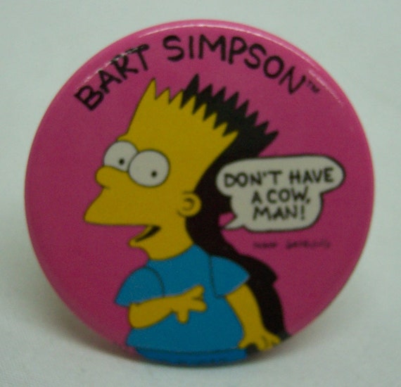 1989 the Simpsons Bart Simpson Don't Have A Cow Man - Etsy