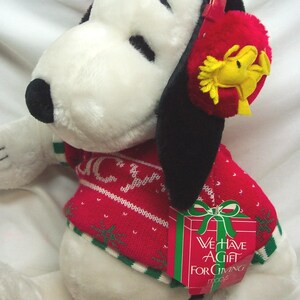 Vintage Peanuts Gang Macy's SNOOPY IN CHRISTMAS Sweater 20" Stuffed ...