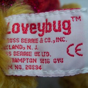 Vintage Russ Love Bugs LOVEYBUG TEDDY BEAR as Ladybug 7" Plush Stuffed ...