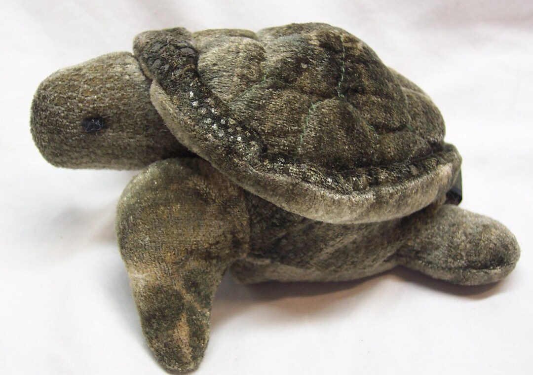 Vintage RUSS Zonies TERRAPIN TURTLE 6" Bean Bag Stuffed Animal Toy 1990 ...