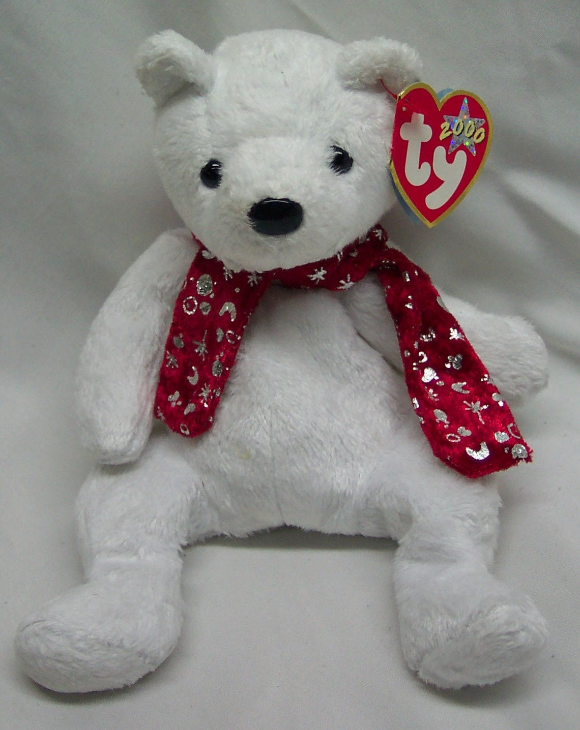 TY 2000 White Holiday Christmas Teddy Bear 7 Bean Bag - Etsy