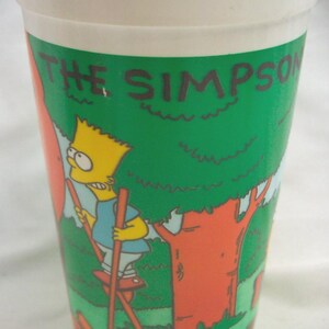 Vintage 1990 THE SIMPSONS Camping Plastic Collector's Cup Burger King ...