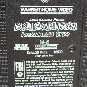 Vintage 1994 WB Animaniacs ANIMANIACS STEW Vhs Video Movie 90's Cartoon ...