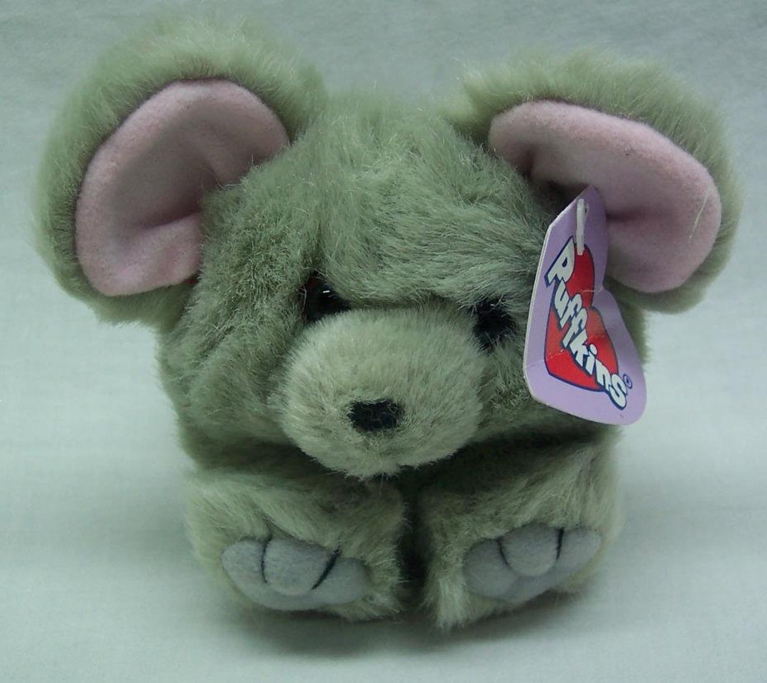 Vintage 1994 Puffkins Gray MURPHY THE MOUSE 4 Plush Stuffed Animal Toy ...