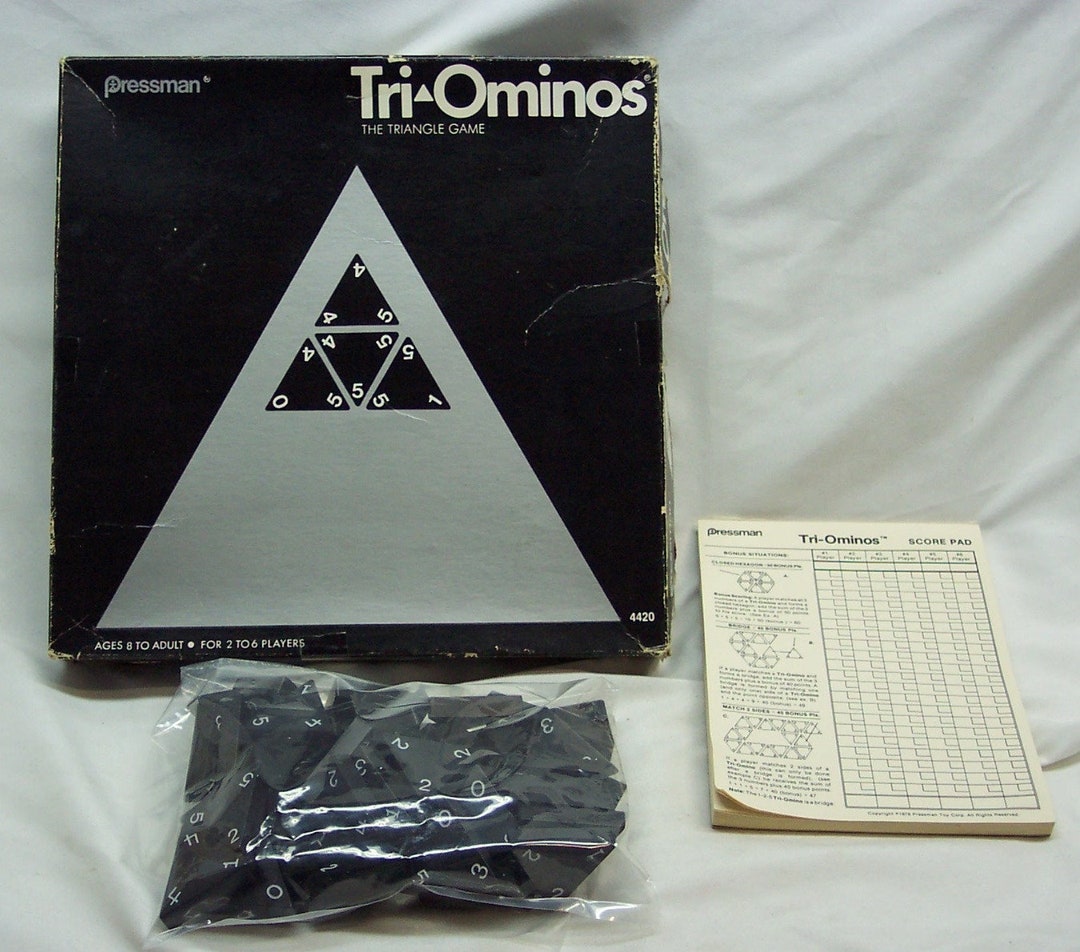 Vintage 1968 TRI-OMINOS the Triangle Game Pressman 4420 Complete ...