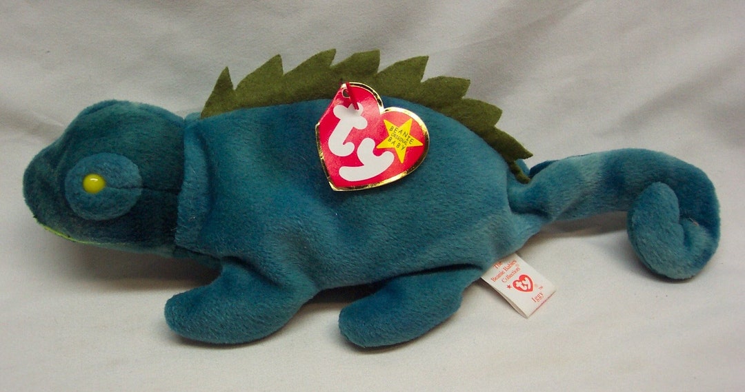 TY 1997 Beanie Babies IGGY Chameleon 9" Bean Bag Stuffed Animal Toy ...