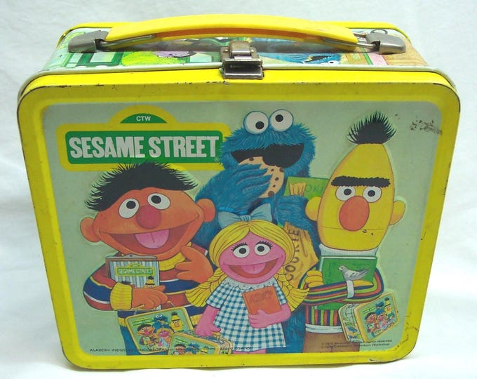 Vintage 1979 Aladdin Jim Henson SESAME STREET Metal Lunchbox 1970's ...
