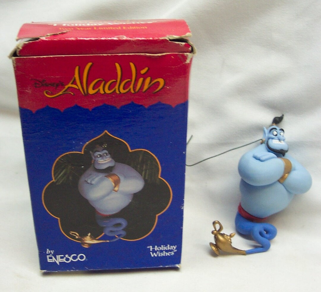 Vintage Walt Disney ALADDIN GENIE Holiday Wishes Christmas Tree ...