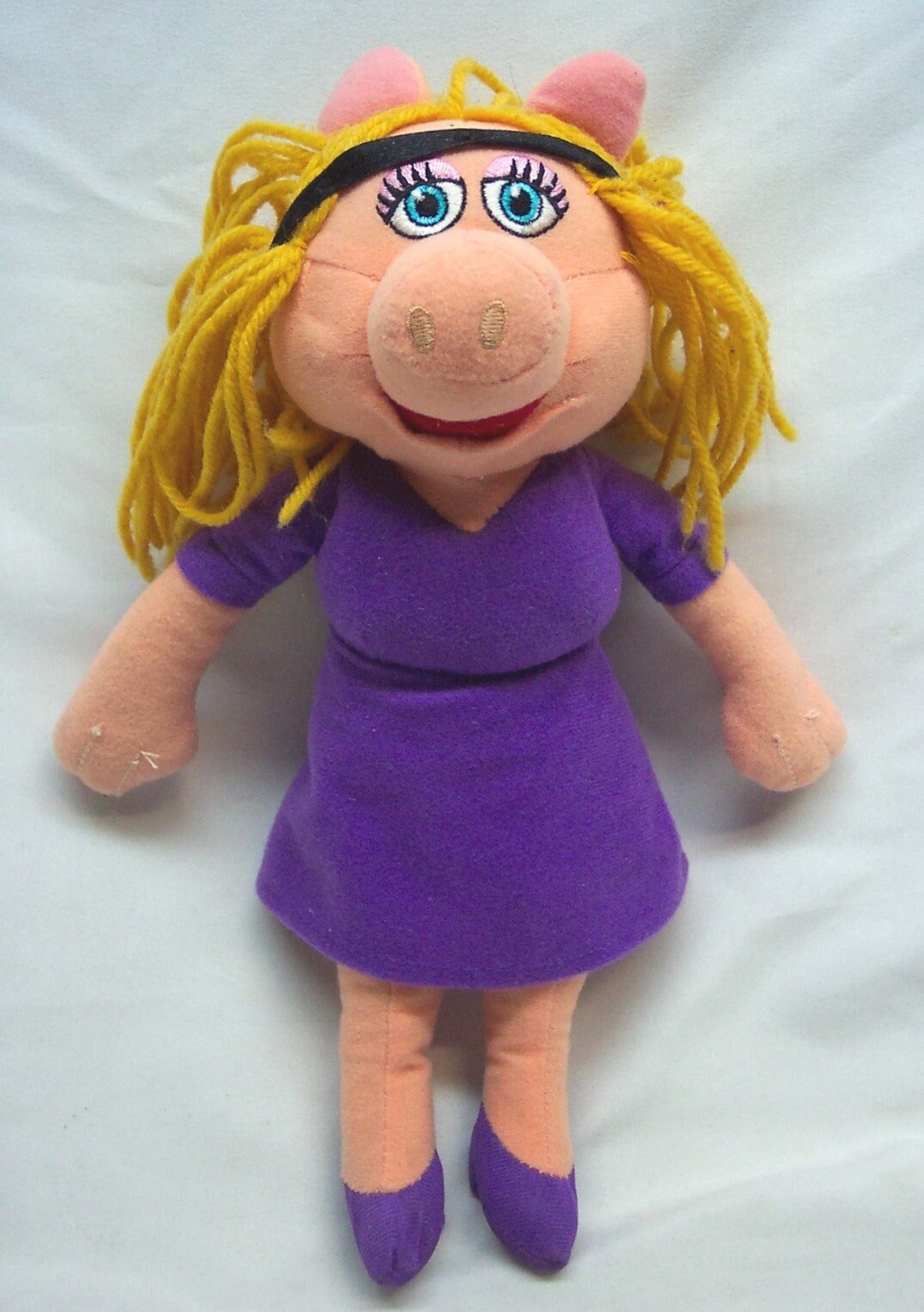Vintage Jim Henson the Muppets MISS PIGGY in Purple Dress 11" Plush ...