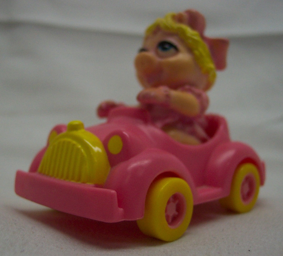 Vintage 1986 MUPPET BABIES Miss Piggy PVC Toy Figure With Car 1980's ...