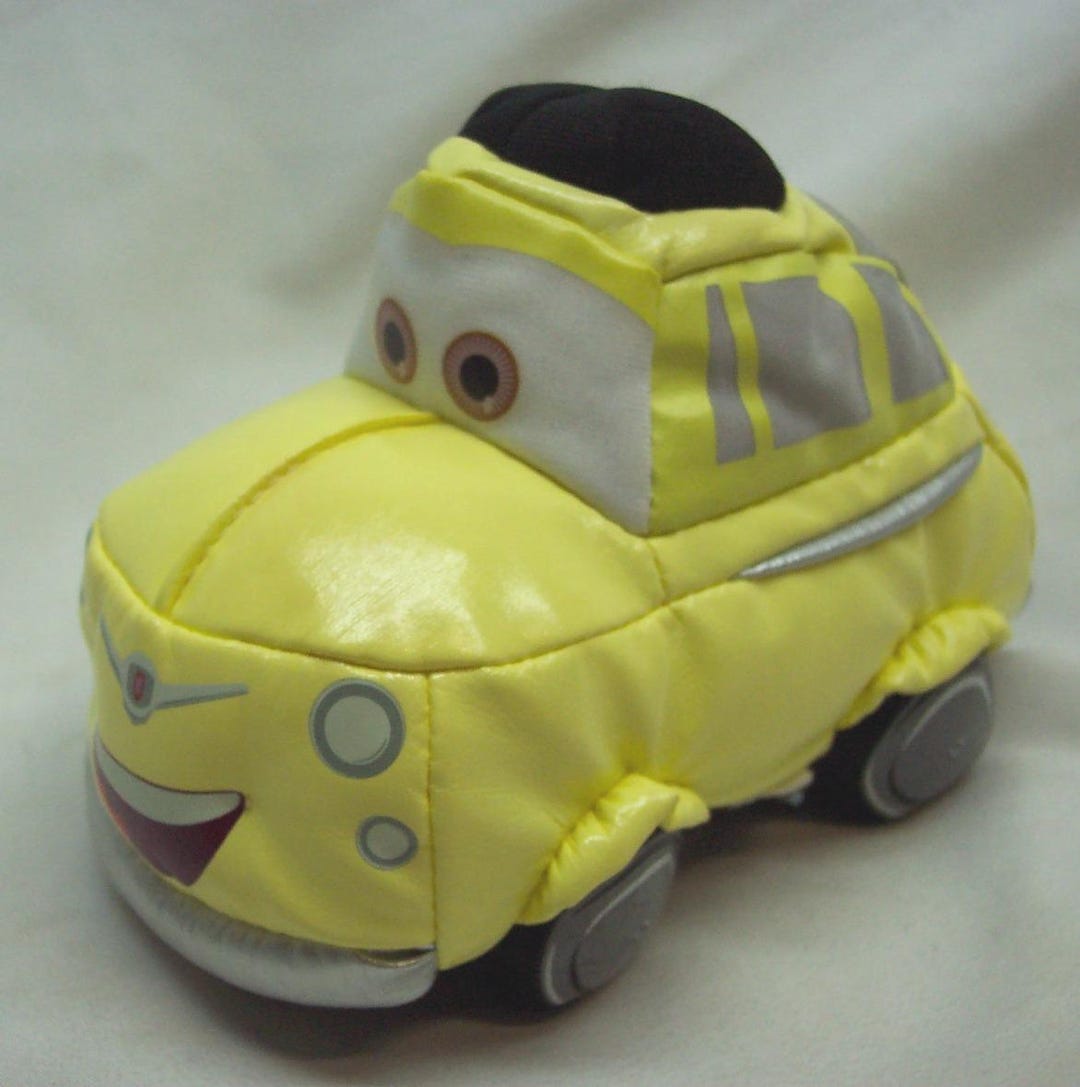 Vintage Walt Disney Store Cars YELLOW LUIGI CAR 5" Stuffed Animal Toy ...
