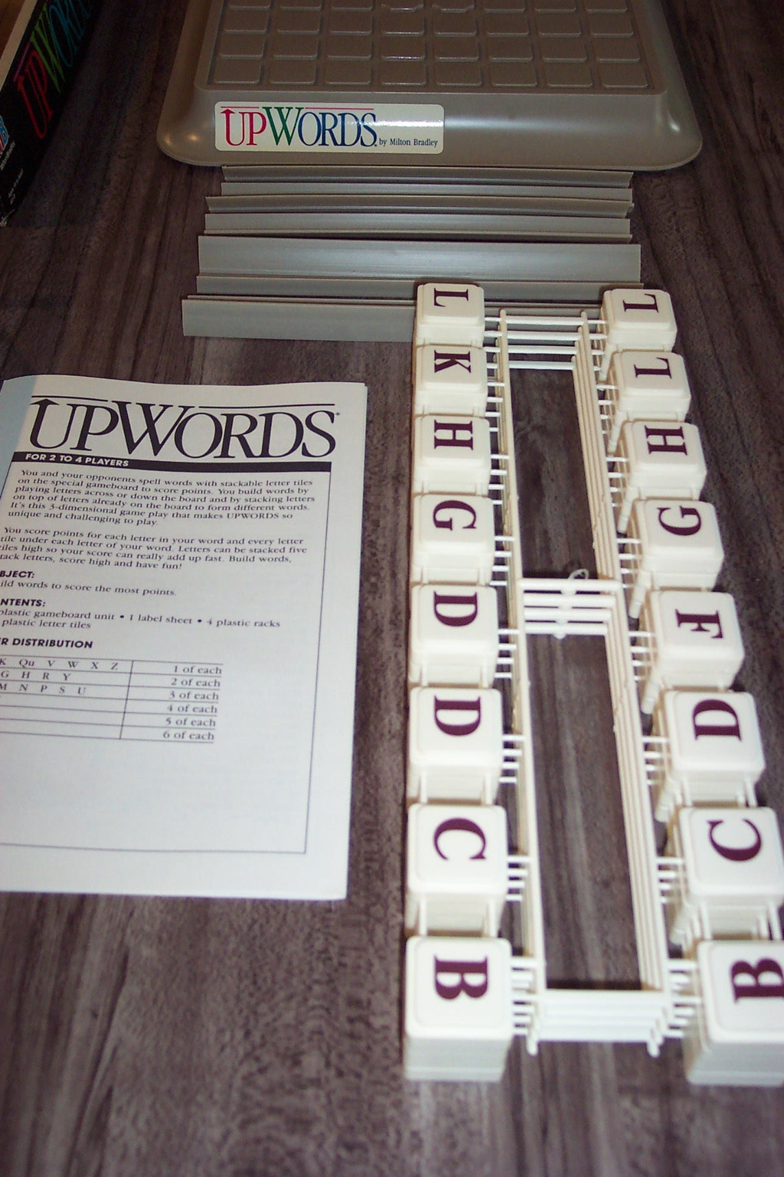 Vintage 1988 Milton Bradley UPWORDS Stacking Crossword Word 3 ...