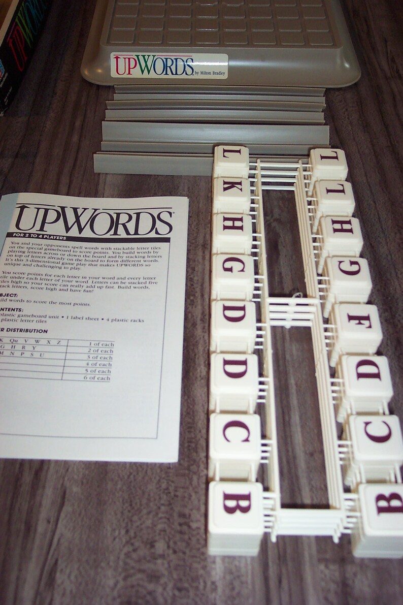 Vintage 1988 Milton Bradley UPWORDS Stacking Crossword Word 3 ...