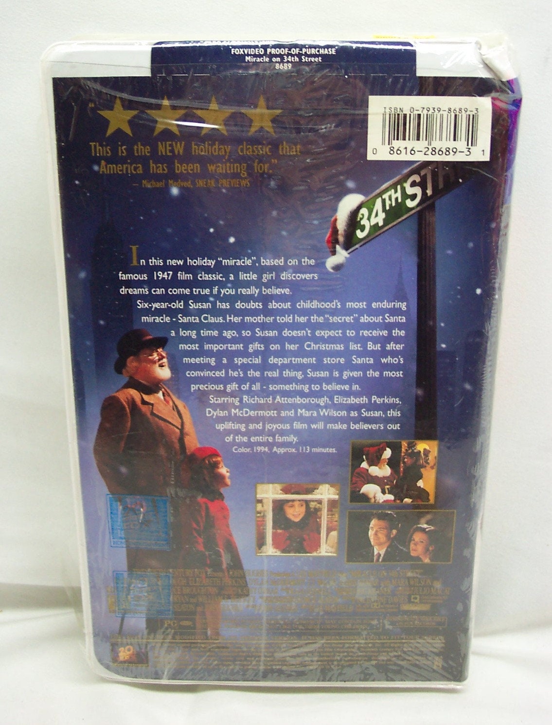 Vintage 1994 Miracle on 34th Street Vhs Video Movie 90's - Etsy