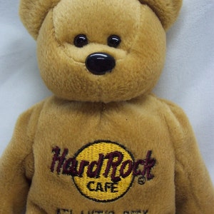 Vintage Hard Rock Cafe ATLANTIC CITY Isaac Beara Teddy Bear 8" Bean Bag ...
